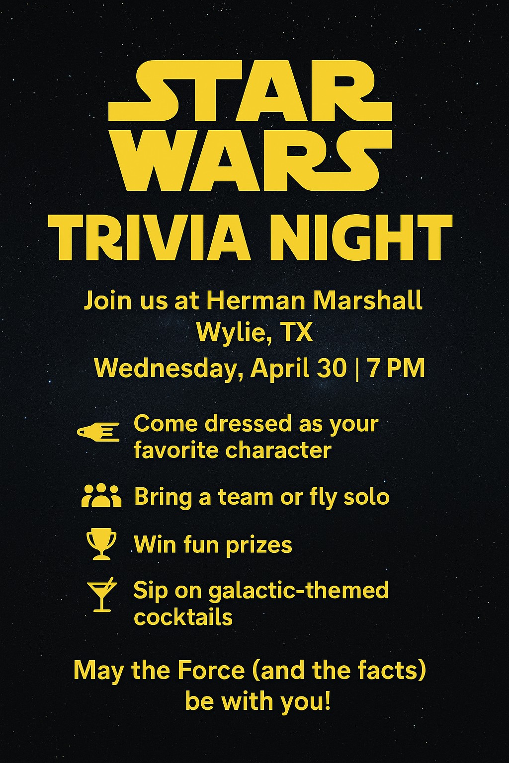 STAR WARS TRIVIA NIGHTHERMAN MARSHALL